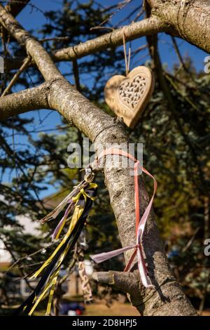 UK, Wales, Glamorgan, Barry, Cold Knap Point, The Lookout at entrance ...