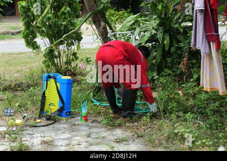 KAB. BLORA, INDONESIA - Oct 20, 2020: spraying by health workers during ...