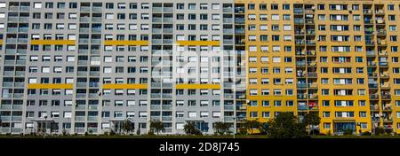 Concrete building communist blocks ("panelak") in Petrini or Petrin ...