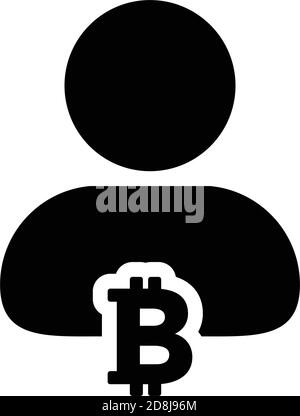 Bitcoin transaction glyph icon, money and finance, cryptocurrency sign ...