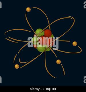 Atom: nucleus and electrons in orbital, vector illustration Stock ...