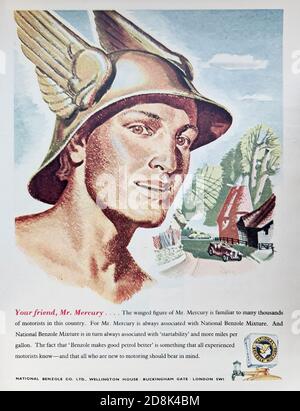 National Benzole Mixture vintage advert Stock Photo - Alamy