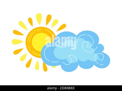 Kawaii sun hand drawn clip art. Cute kid character. Cozy baby sun, isolated vector illustration ...
