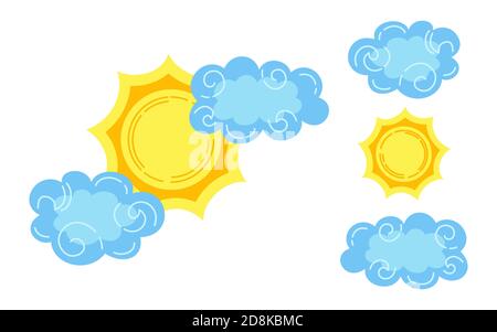 Kawaii sun hand drawn clip art. Cute kid character. Cozy baby sun, isolated vector illustration ...