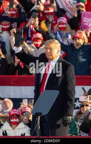 October 30, 2020 - President Donald Trump speaks during a campaign ...
