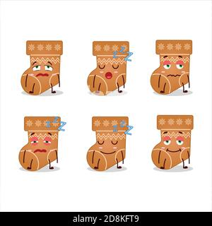 Cartoon character of gingerbread socks with what expression. Vector ...