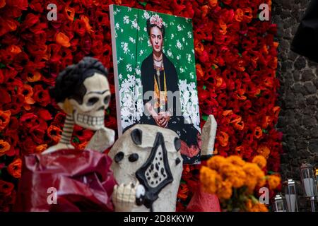 The wounded table by Frida Kahlo on postage stamp Stock Photo - Alamy