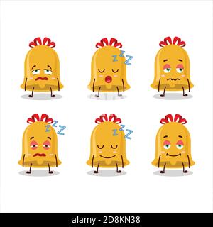 Cartoon character of christmas bells with sleepy expression. Vector ...