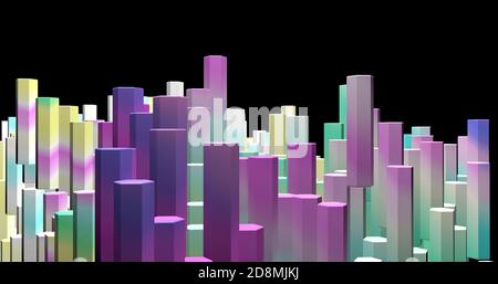 background with retractable hexagonal 3d columns Stock Photo - Alamy