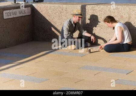 Nine Elms Pier Tideway Walk Stock Photo - Alamy