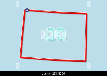 Colorado state outline administrative and political vector map in color ...
