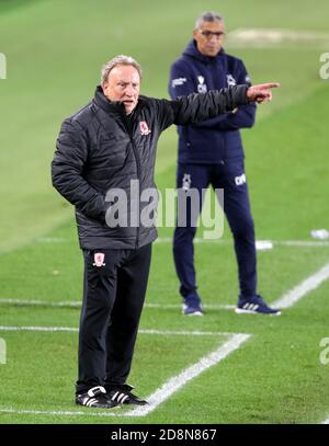Neil Warnock of Middlesbrough looks on during the FA Cup match between ...