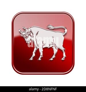 Taurus zodiac icon red, isolated on white background Stock Photo - Alamy