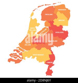 Orange political map of Mexico. Administrative divisions - states ...