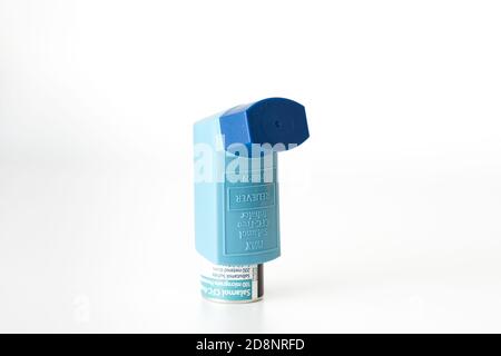 Salamol Easi-Breathe CFC-Free Inhaler with white background Stock Photo ...