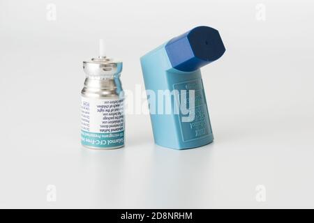 Salamol Easi-Breathe CFC-Free Inhaler with white background Stock Photo ...