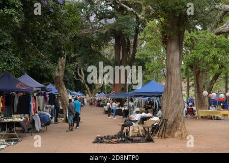 Market, outdoor bazaar stalls, Musgrave, markets of Durban, KwaZulu ...