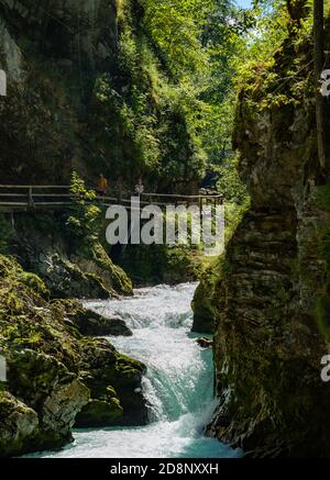 A picture of the Vintgar Gorge, the Radovna Valley river and the ...