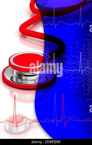 3d multi use stethoscope in white background Stock Photo - Alamy