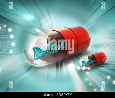 Dna in pill Stock Photo - Alamy