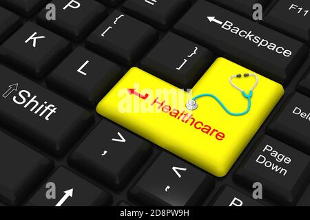healthcare enter key Stock Photo - Alamy