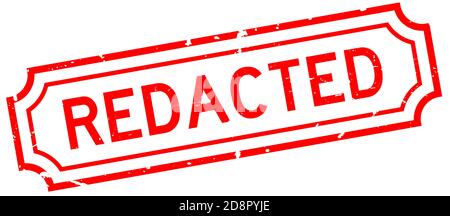 Grunge red redacted word rubber seal stamp on white background Stock Vector Image & Art - Alamy