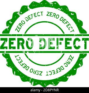 Grunge green zero defect guarantee word round rubber seal stamp on ...