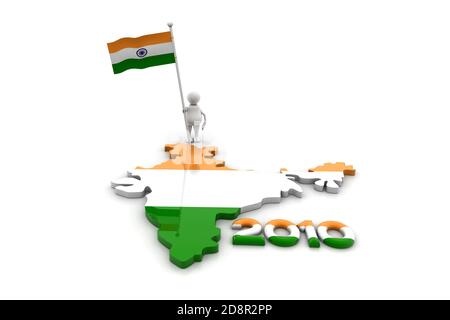 person with Indian flag and map Stock Photo - Alamy