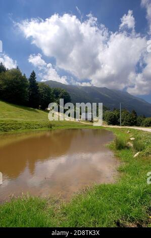Pontogna (Bs), Trompia Valley, Italy,some hikers Stock Photo - Alamy