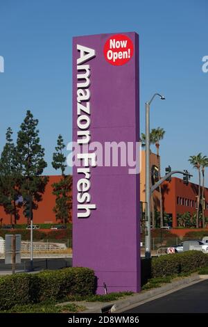 Amazon fresh sign at their new tech smart grocery store in Irvine ...