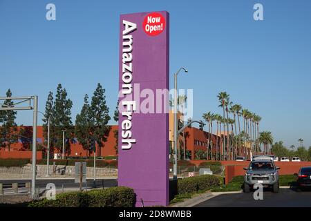 Amazon fresh sign at their new tech smart grocery store in Irvine ...