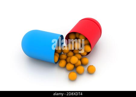 Open medical capsule with fruit Stock Photo - Alamy