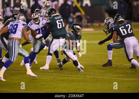 Philadelphia Eagles' Boston Scott (35) warms up before an NFL football ...