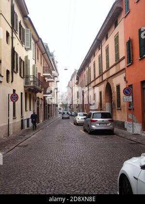 Cremona, Italy - November 202 Autumn cityscapes in a deserted city ...