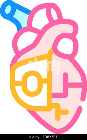 heart pacemaker sign icon color illustration Stock Vector Image & Art - Alamy