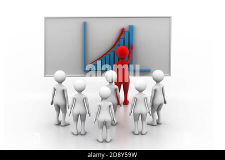 Business man showing growth graph and globe Stock Photo - Alamy