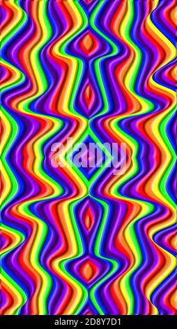 Abstract illustration of wavy rainbow colors background design Stock ...