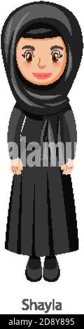 A woman wearing Shayla Islamic traditional veil cartoon character ...