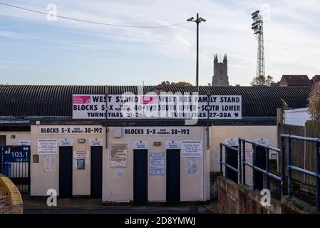 Shakespeare Drive entrance turnstiles Roots Hall stadium ground, home ...