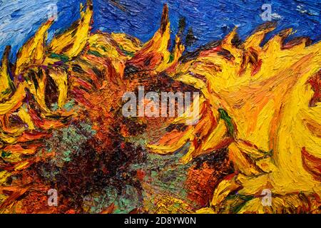Two cut sunflowers, Vincent Van Gogh painting Stock Photo - Alamy
