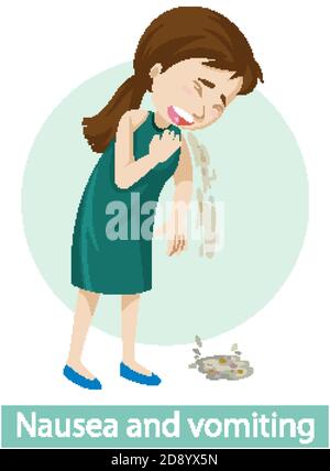 Cartoon character withnausea and vomiting symptoms Stock Vector Image ...