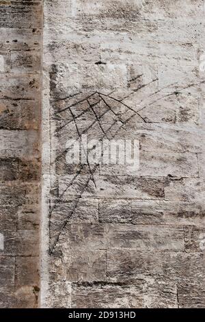 Ancient sundial on the wall of Mihrimah Sultan Mosque , Uskudar ...