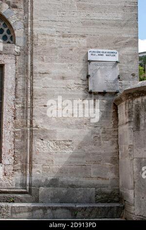 Ancient sundial on the wall of Mihrimah Sultan Mosque , Uskudar ...