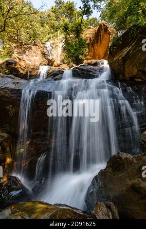 Bamni Waterfall is a A much spread-out waterfall and cascades over the ...