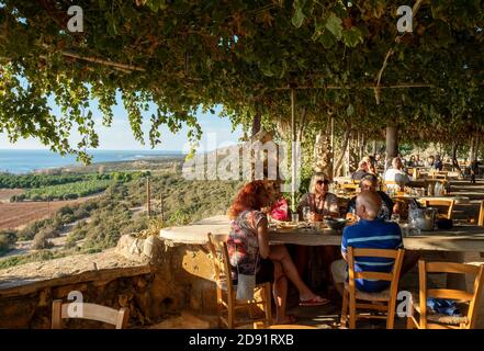 The Last Castle (Viklari) open air restaurant, on the Akamas peninsula ...