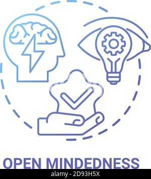 Open mindedness blue gradient concept icon Stock Vector Image & Art - Alamy