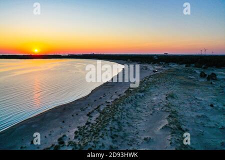 Aerial view of beautiful Yyteri beach in the city of Pori, Finland ...