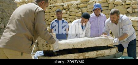 SECRETS OF THE SAQQARA TOMB, opening a sacophagus found in the 4000 ...