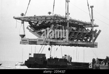 THE MARY ROSE IS RAISED FROM THE SEA BED OFF PORTSMOUTH, PORTSMOUTH ...