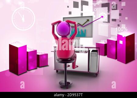Business graph on the monitor. New business growth concept Stock Photo ...